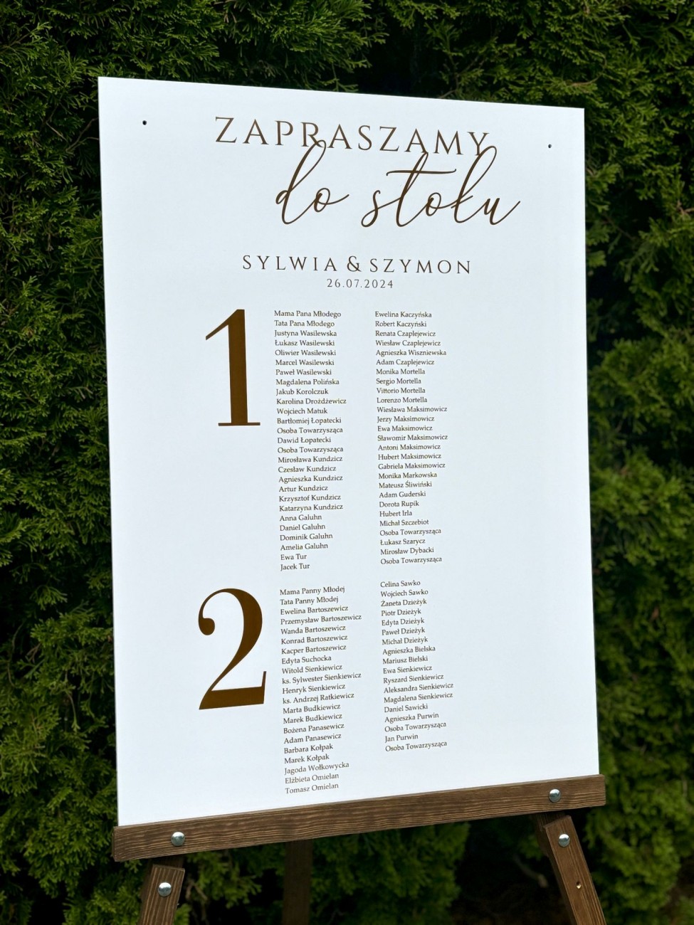 Plan stołów, tablica